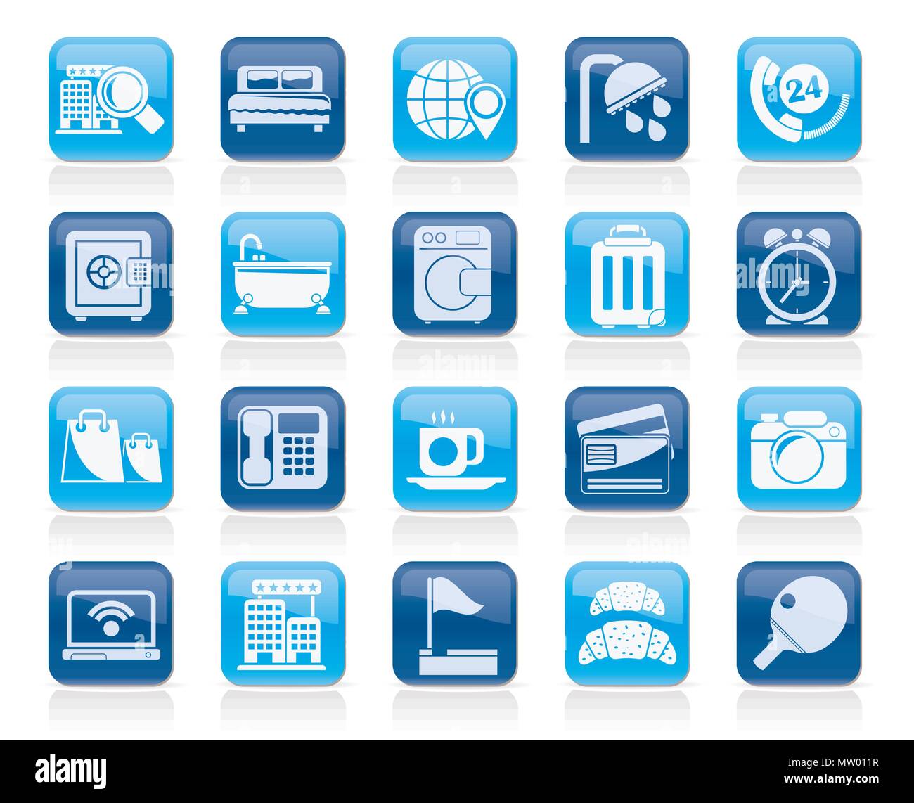 Hotel and motel services icons 1- vector icon set Stock Vector Image ...