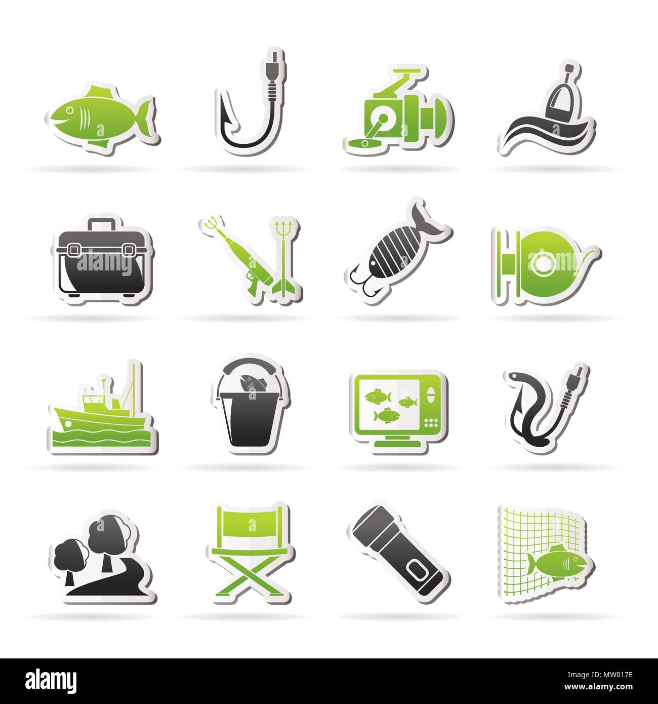 Fishing industry icons - vector icon set, Created For Print, Mobile and ...
