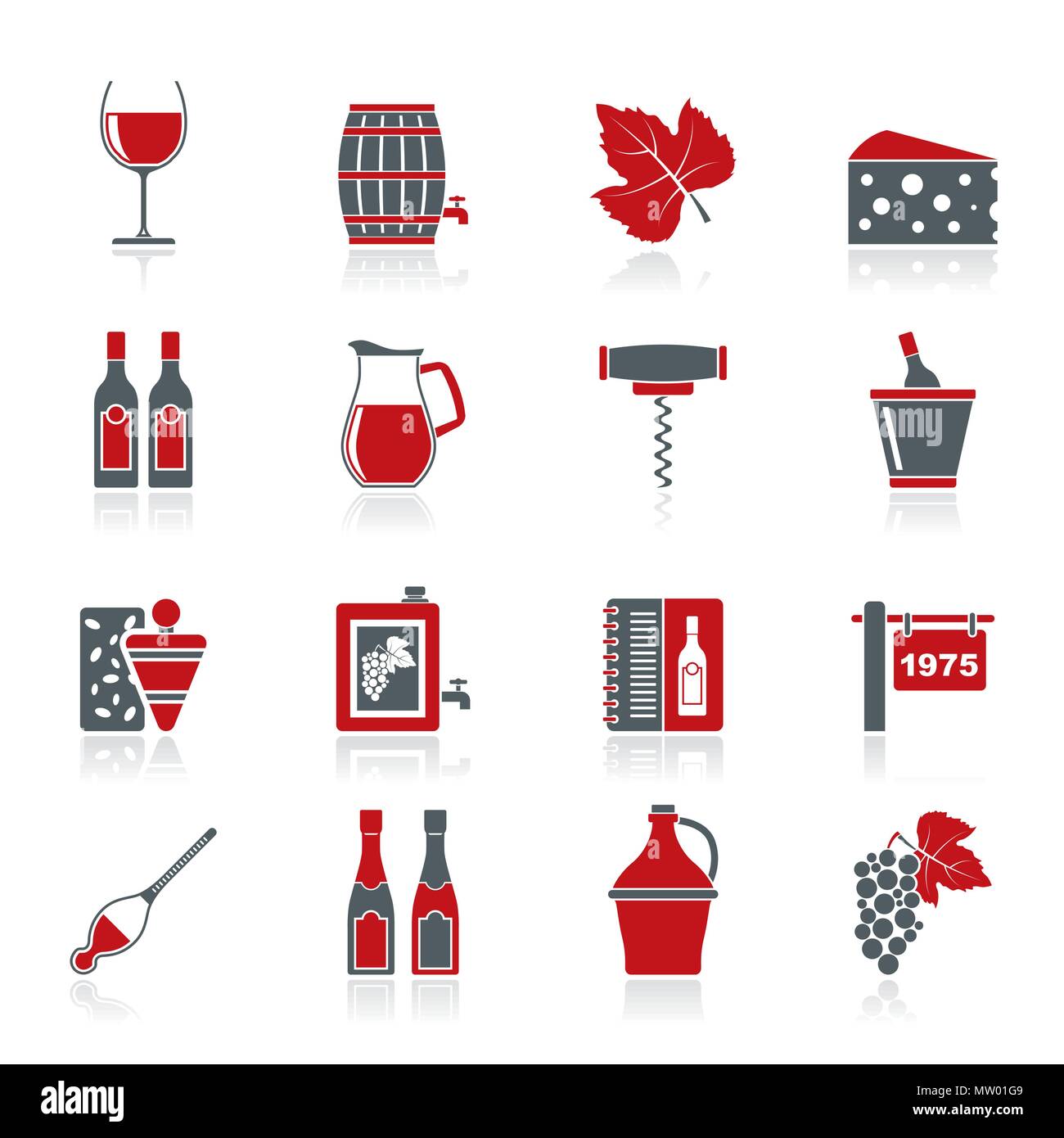 Wine industry objects icons - vector icon set Stock Vector Image & Art ...