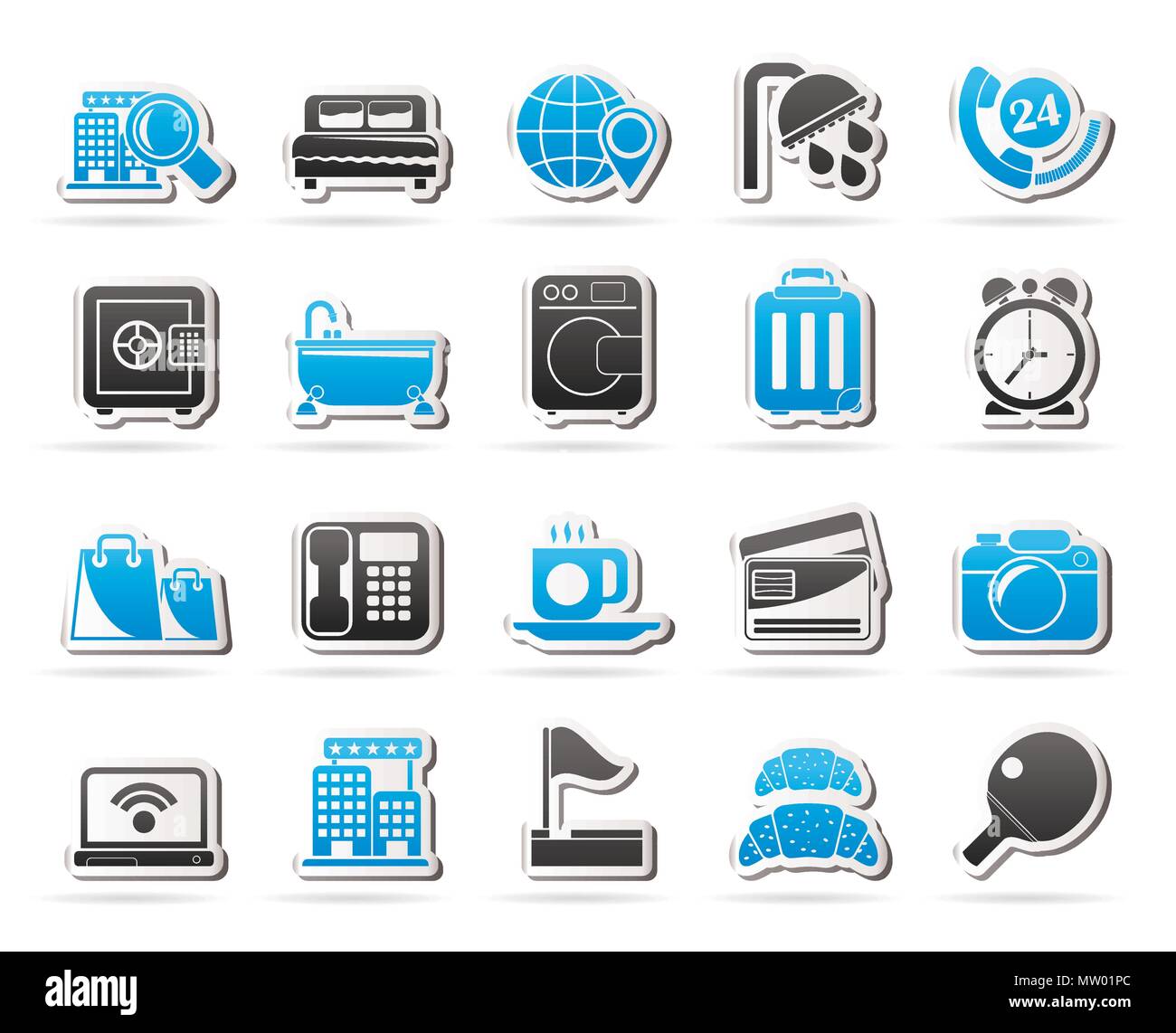 Hotel and motel services icons 1- vector icon set Stock Vector Image ...
