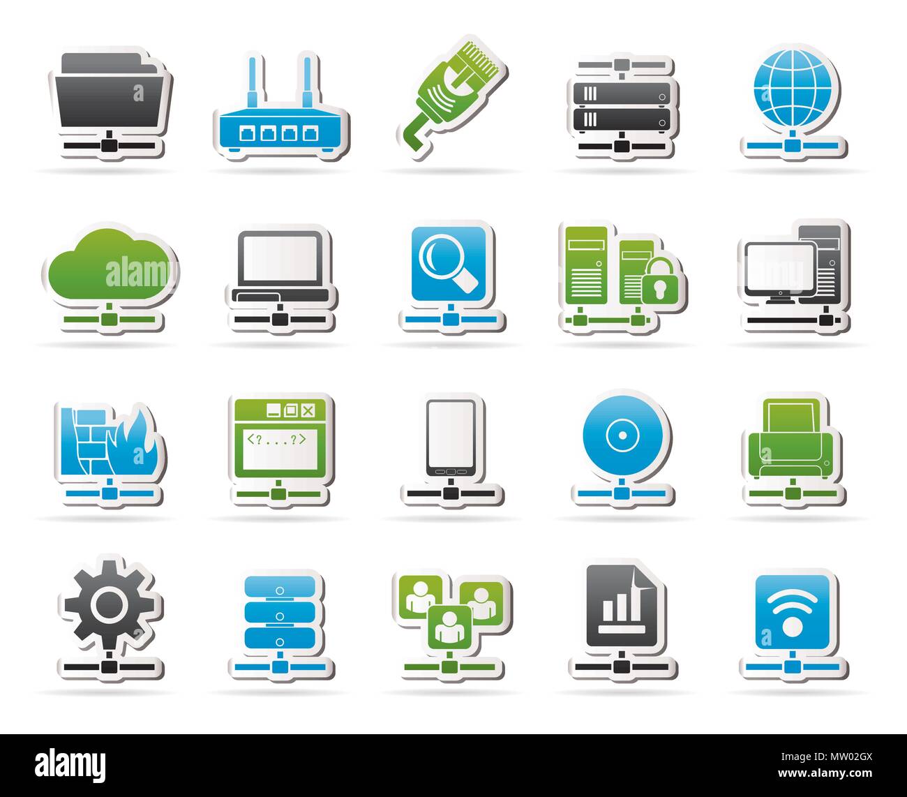 Computer Network and internet icons - vector icon set Stock Vector ... Computer Network and internet icons - vector icon set Stock Vector ...