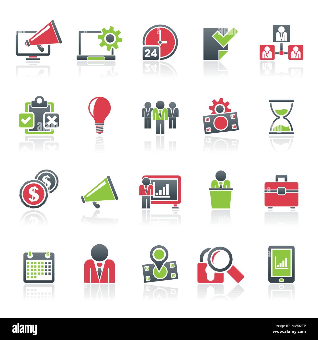 Laptop management document icons Cut Out Stock Images & Pictures - Alamy