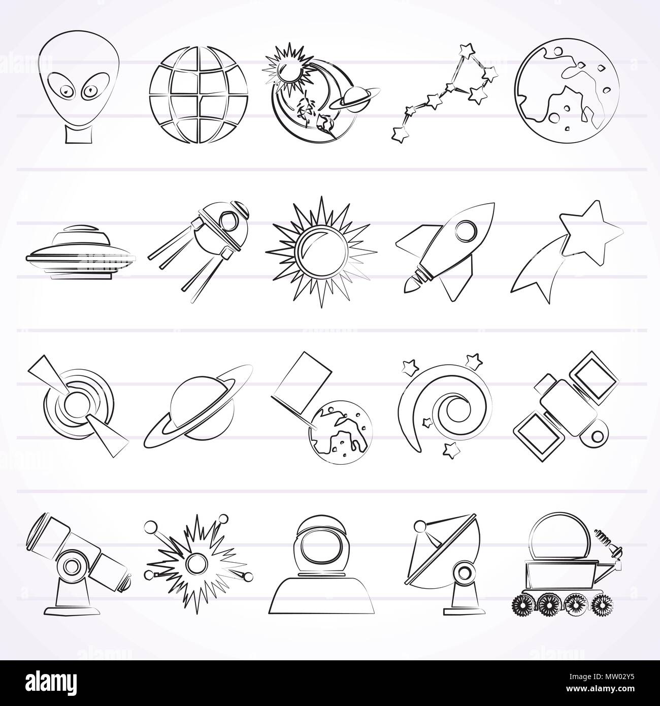 Astronomy and space icons - vector icon set Stock Vector Image & Art - Alamy