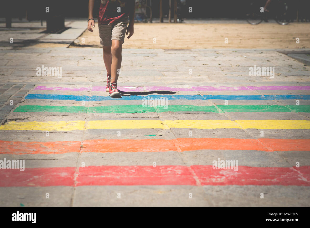 Rainbow coloured crossing hi-res stock photography and images - Alamy