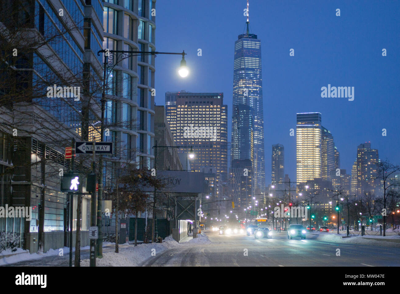 Lower Manhattan and One World Trade Center as seen from the West Side ...