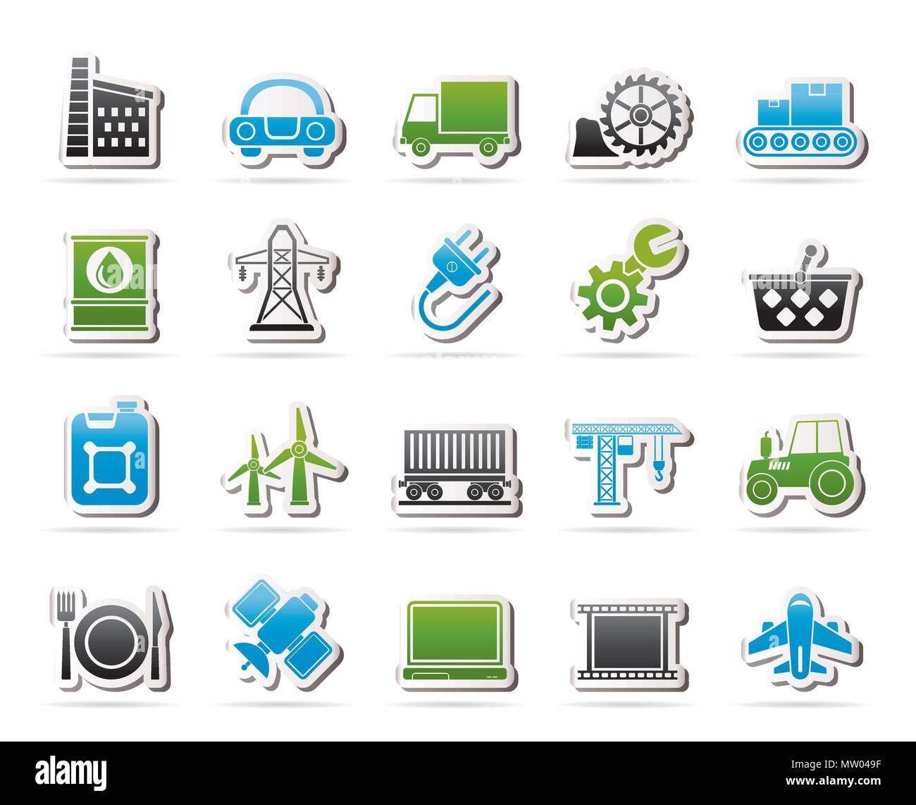 Business and industry icons - vector icon set Stock Vector Image & Art ...