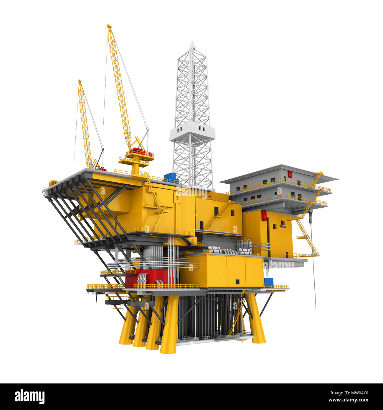 Oil Drilling Offshore Platform Isolated Stock Photo - Alamy