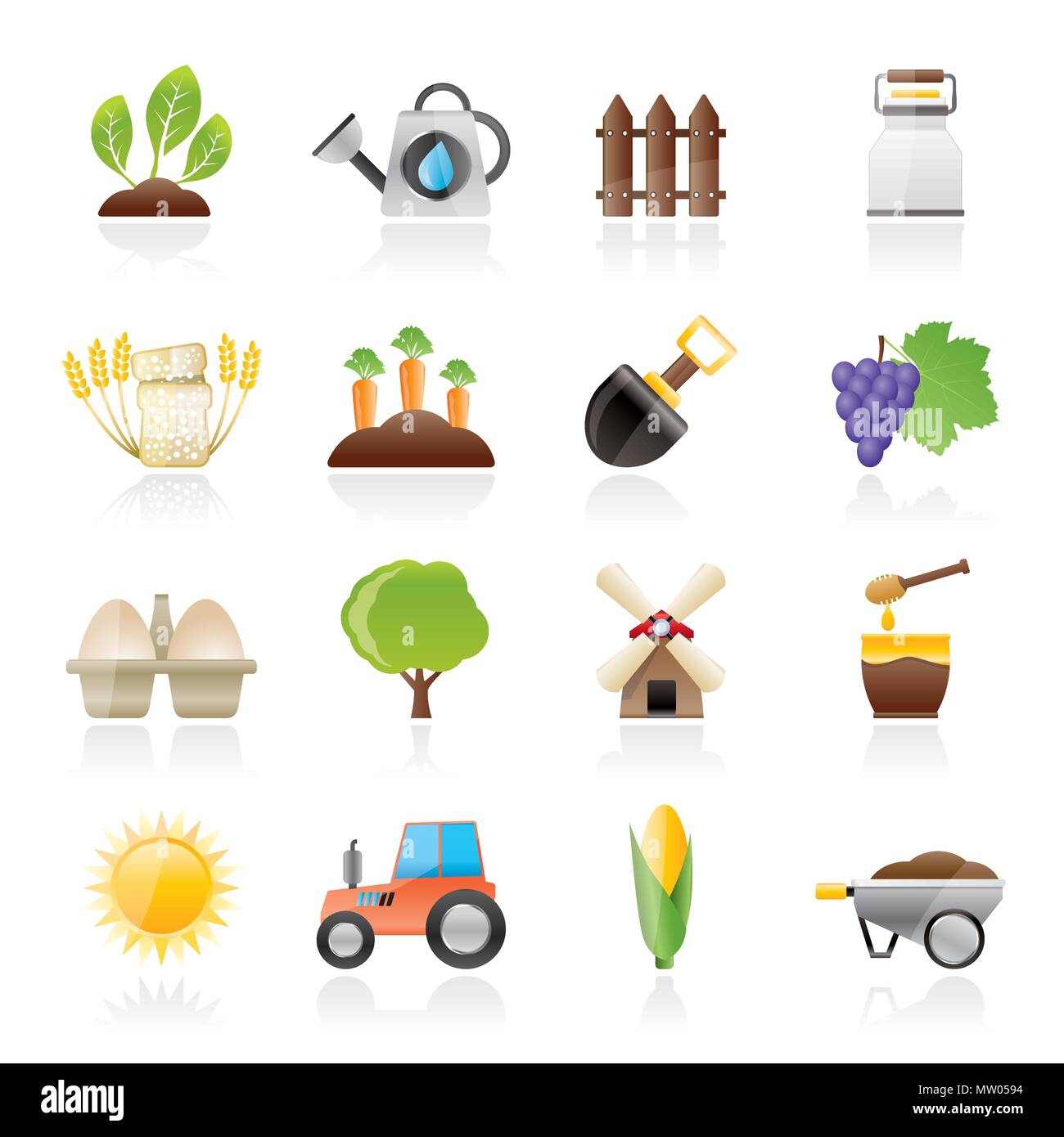 Agriculture and farming icons - vector icon set Stock Vector Image ...