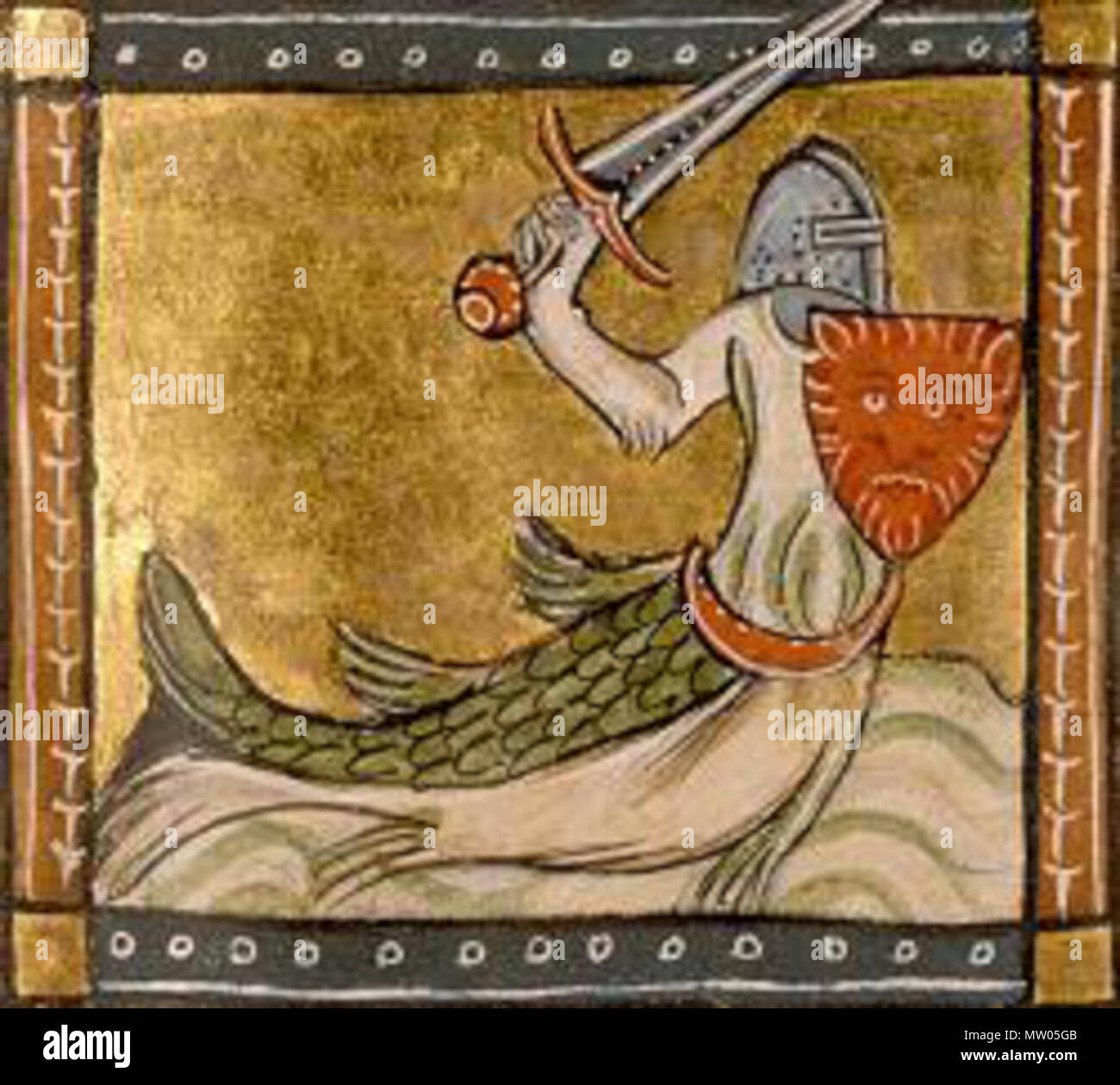 . English: Merman in Der naturen bloeme by Jacob van Maerlant. 14th ...