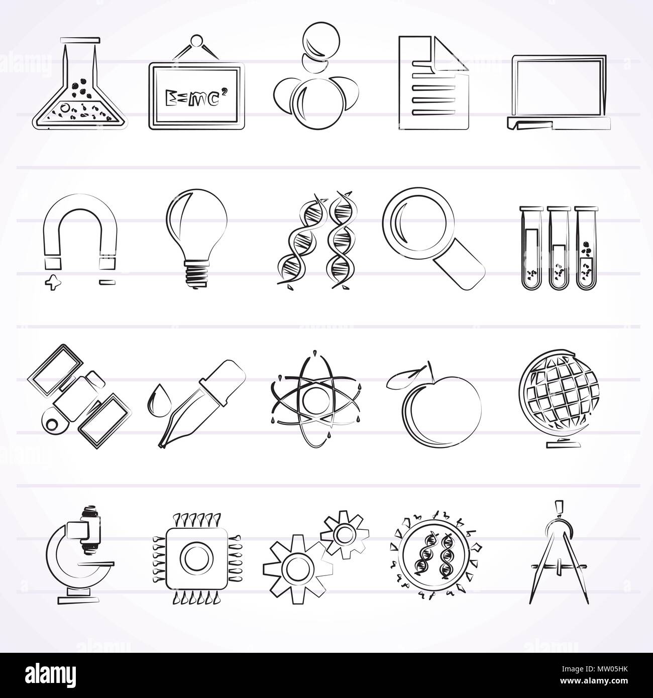 Science, Research and Education Icons - Vector Icon set Stock Vector ...