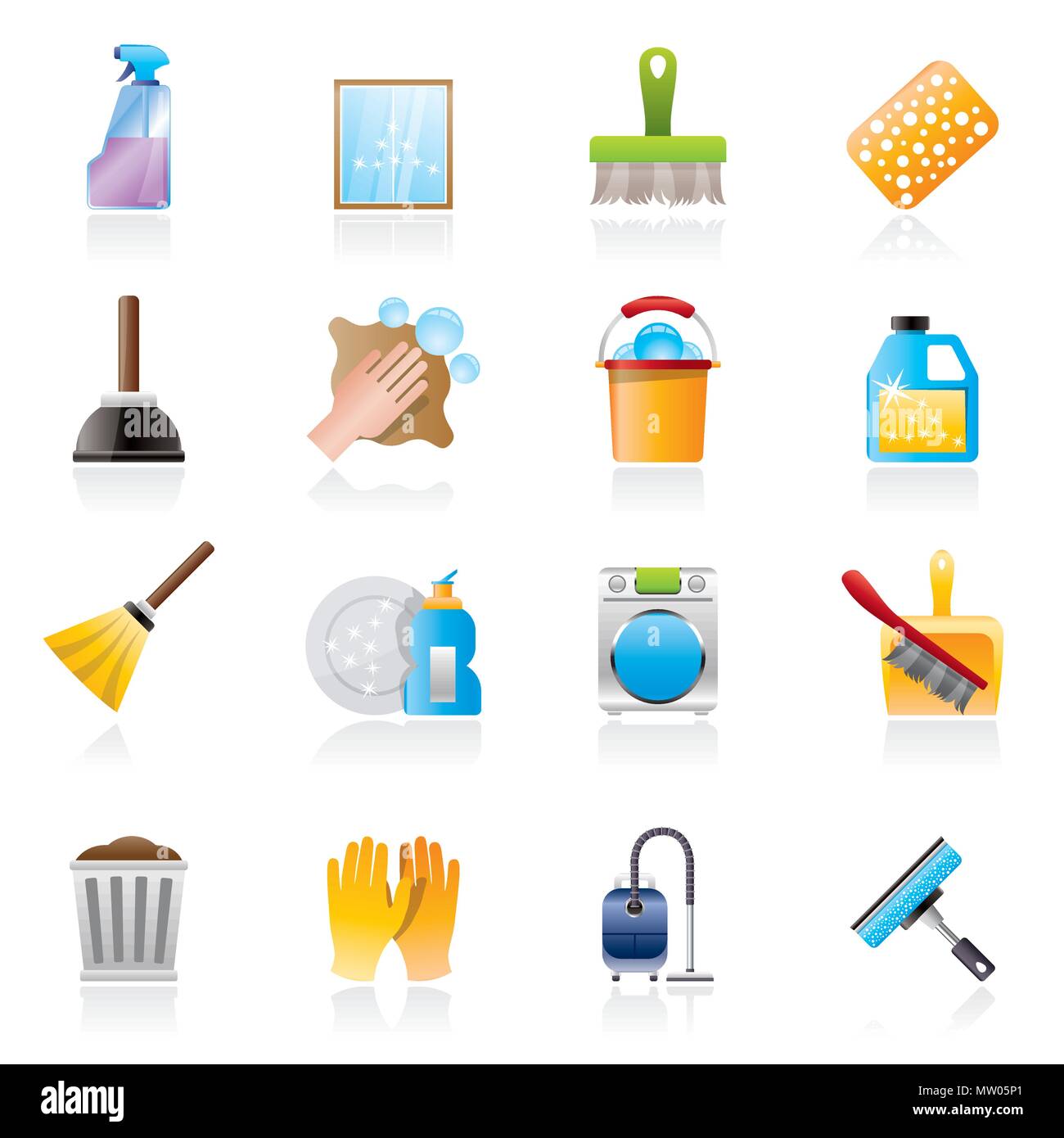 Cleaning and Hygiene icons - vector icon set Stock Vector Image & Art ...