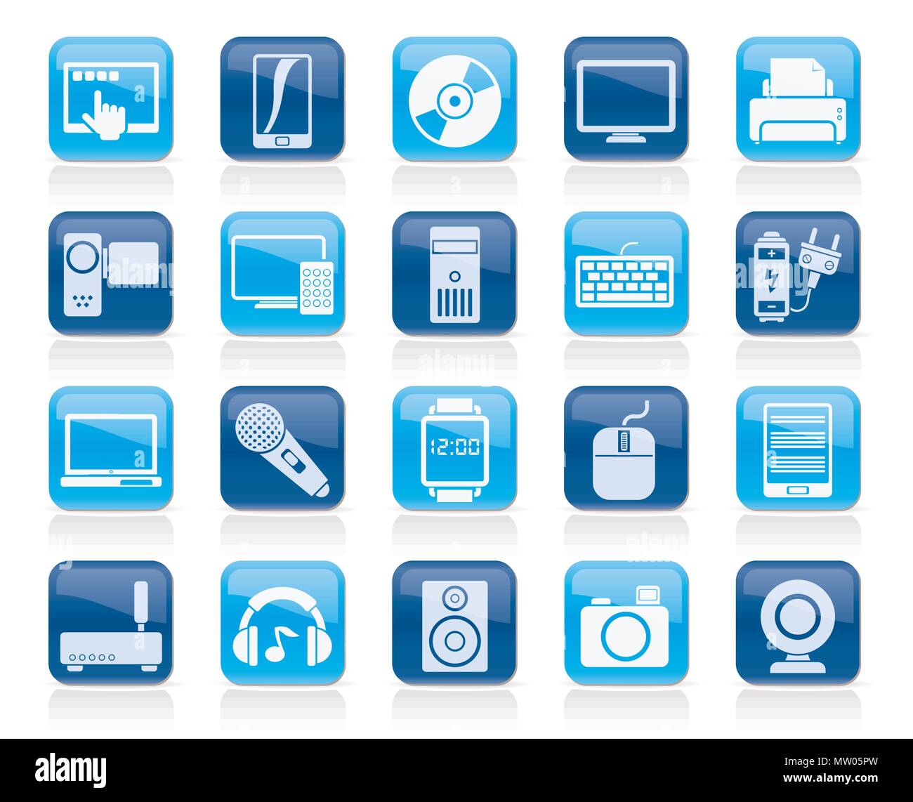 Home electronics and personal multimedia devices icons - vector icon ...