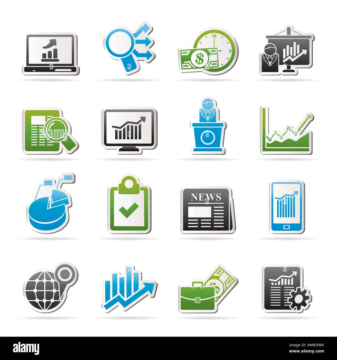 Business and Market analysis icons - vector icon set Stock Vector Image ...