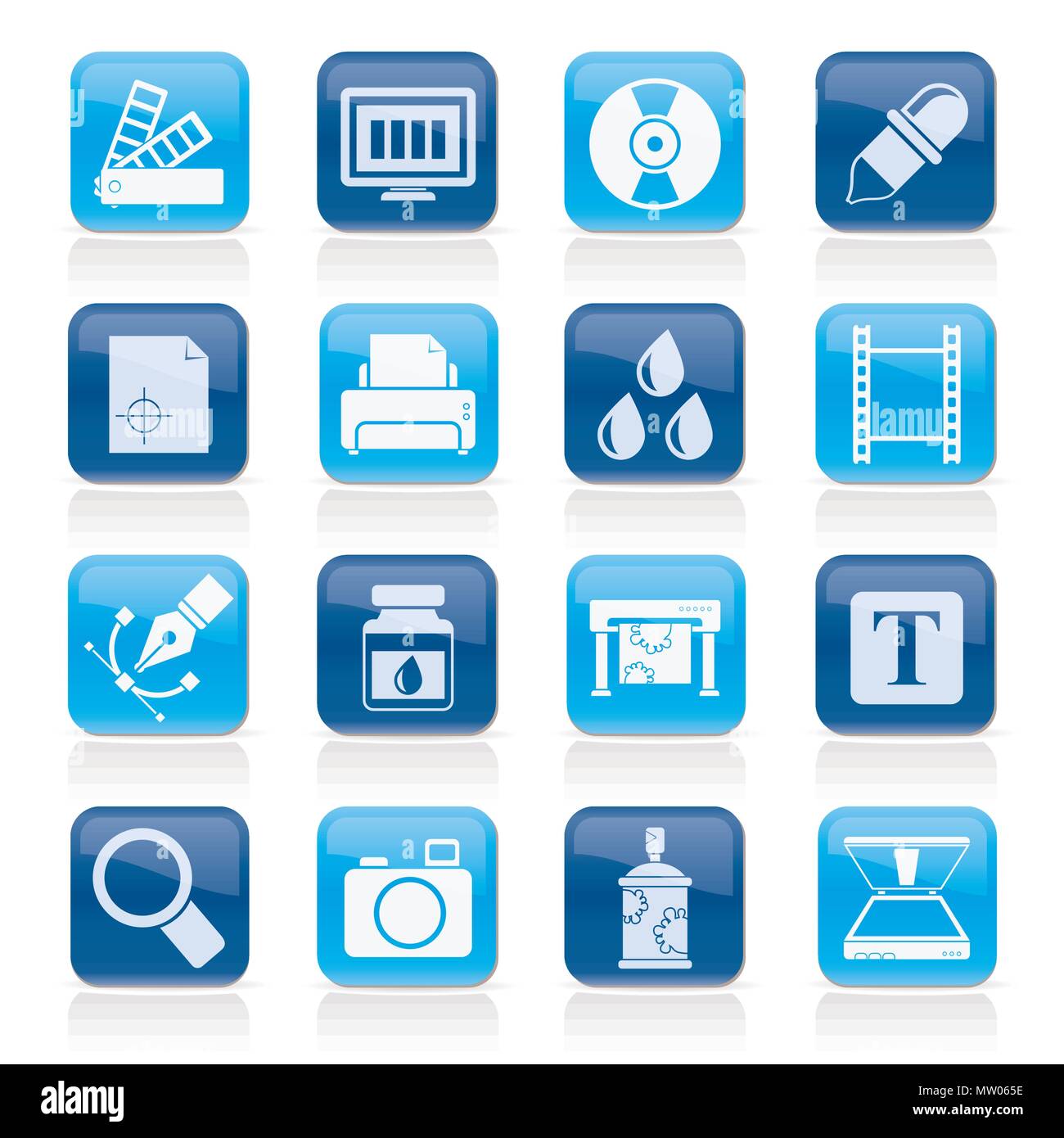 Print industry and graphic design icons - vector icon set Stock Vector ...