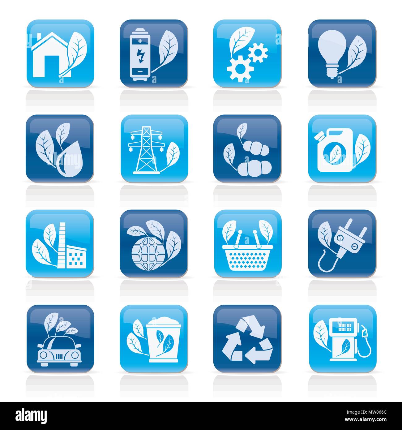 Green, Ecology and environment icons - vector icon set Stock Vector ...