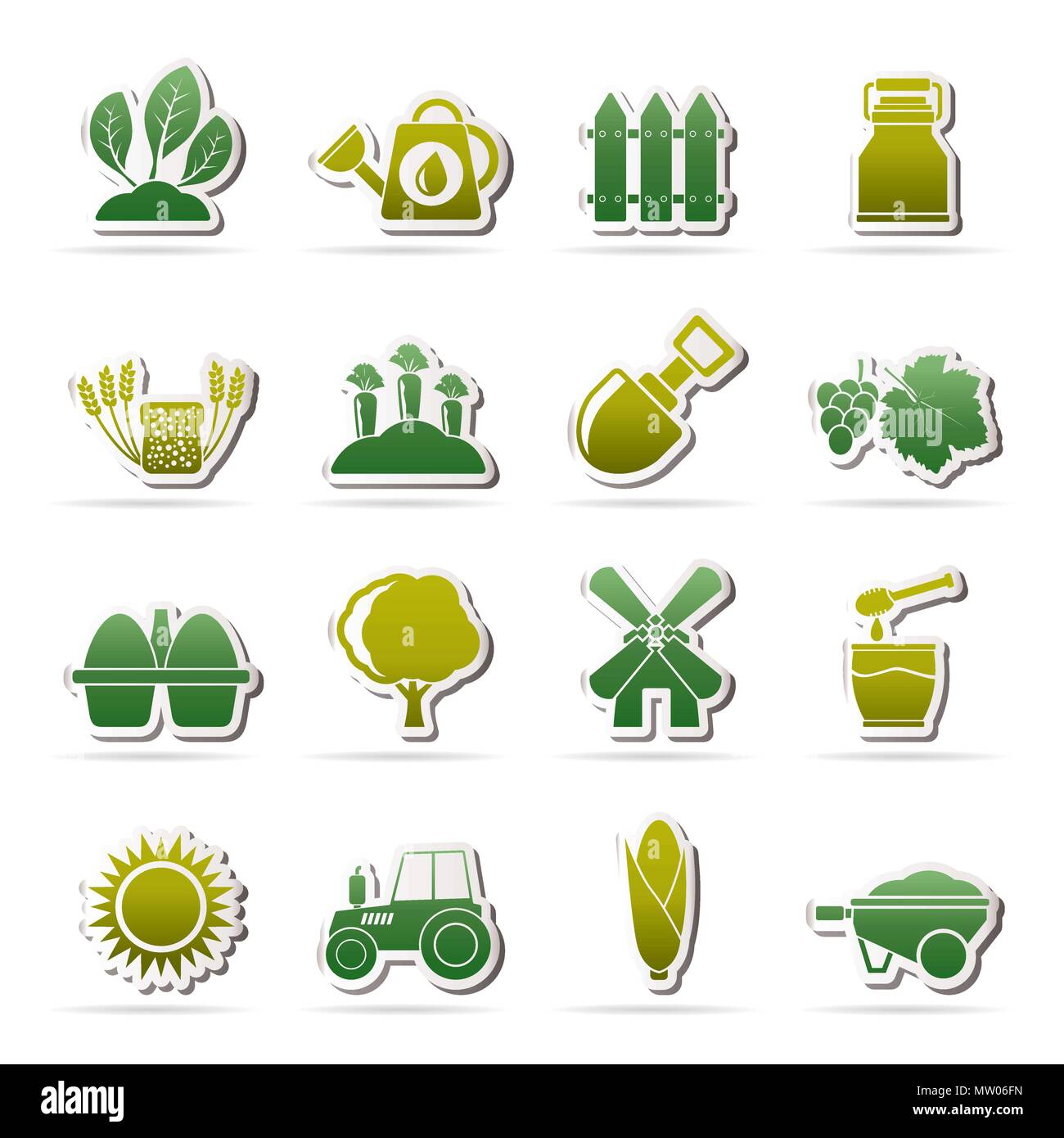 Agriculture and farming icons - vector icon set Stock Vector Image ...