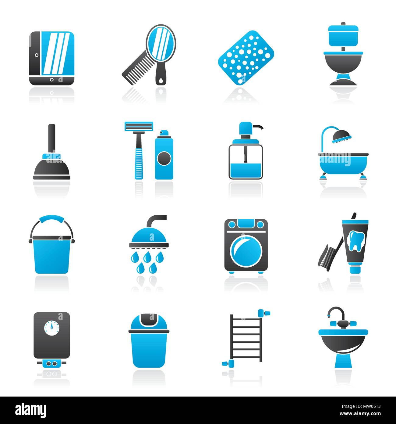 Bathroom basin cabinet toilet mirror Cut Out Stock Images & Pictures ...