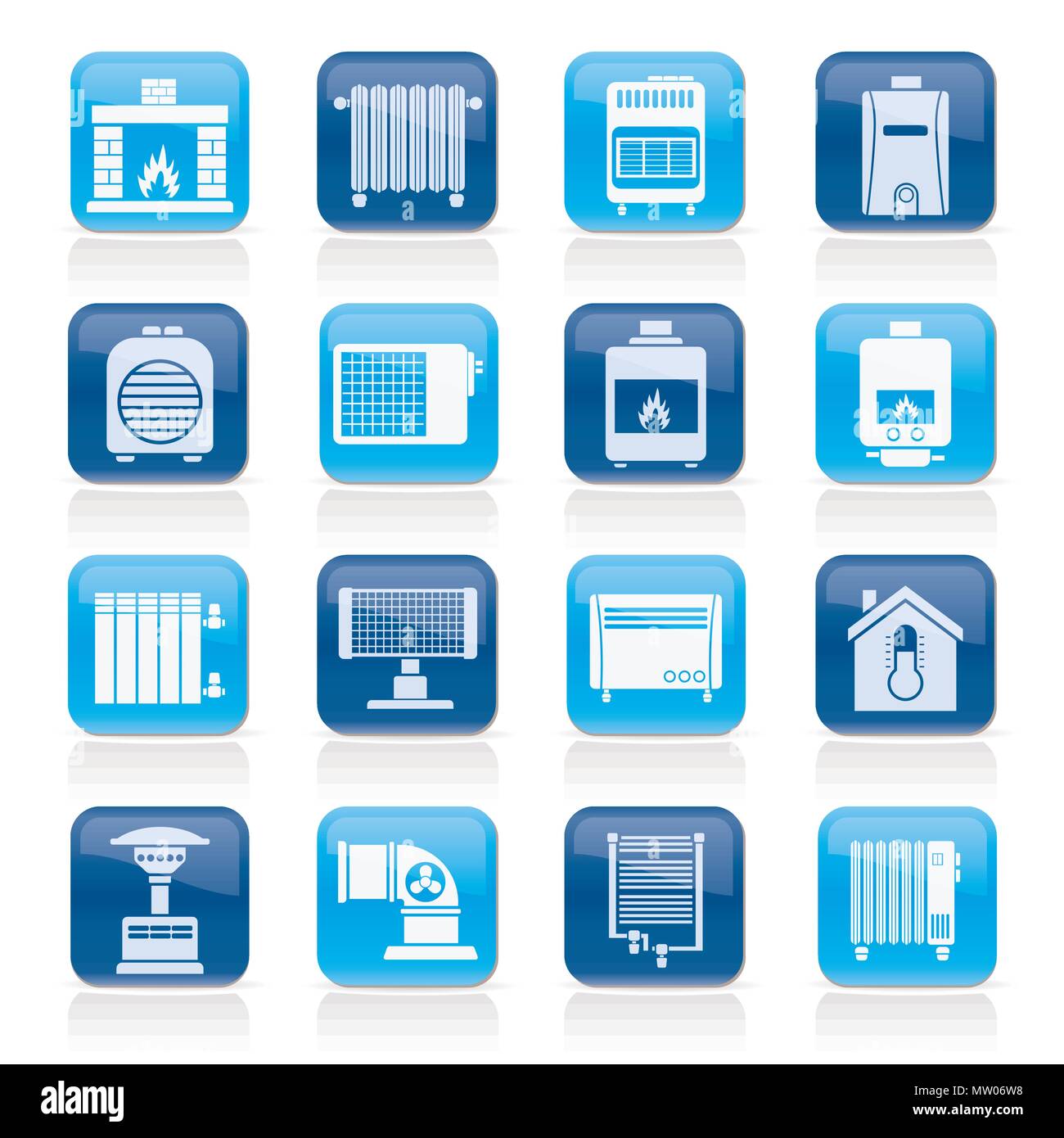 Home Heating appliances icons - vector icon set Stock Vector Image ...