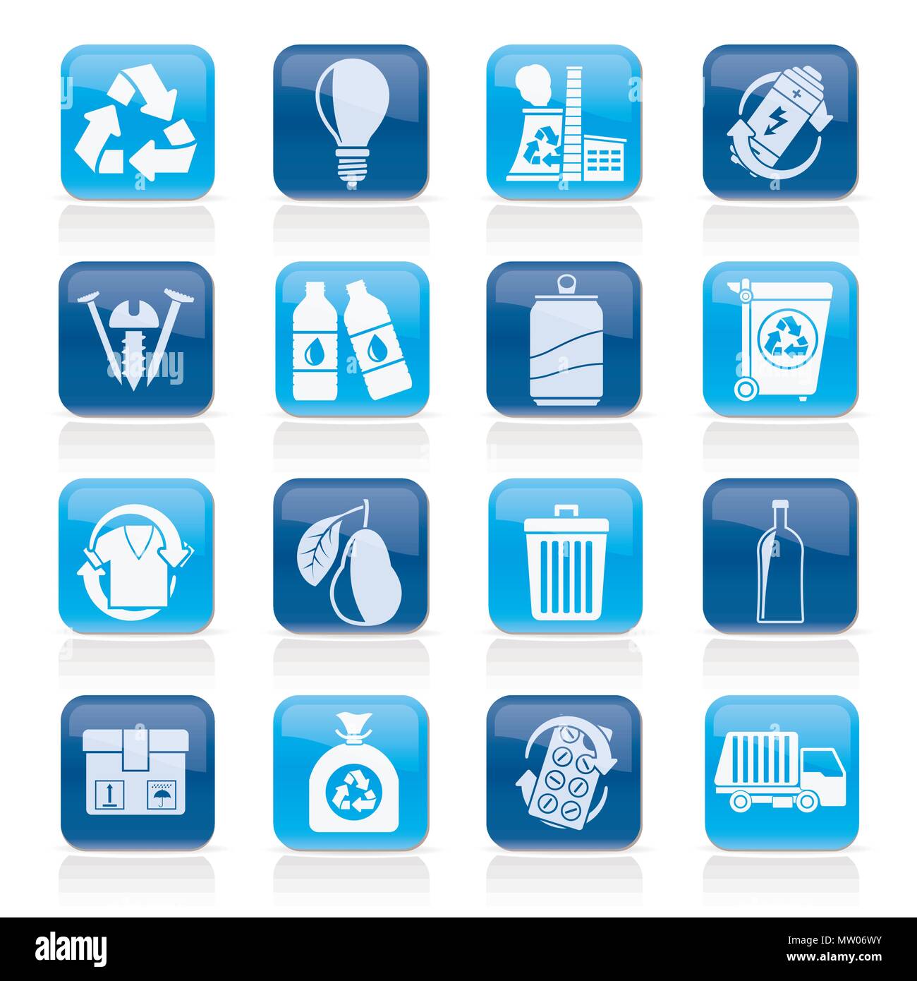 Garbage and Recycling Icons - vector icon set Stock Vector Image & Art ...