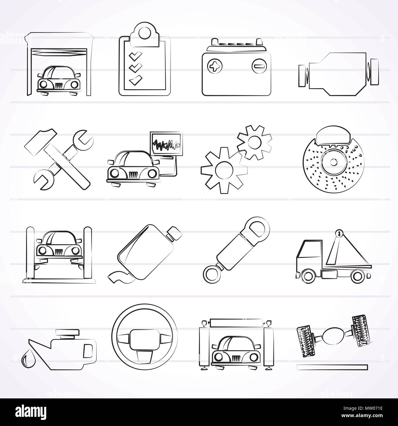 Truck garage maintenance Stock Vector Images - Alamy