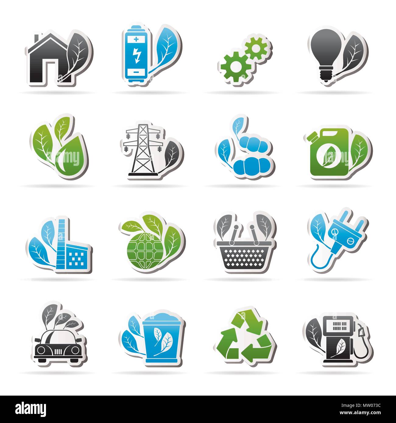 Green, Ecology and environment icons - vector icon set Stock Vector ...