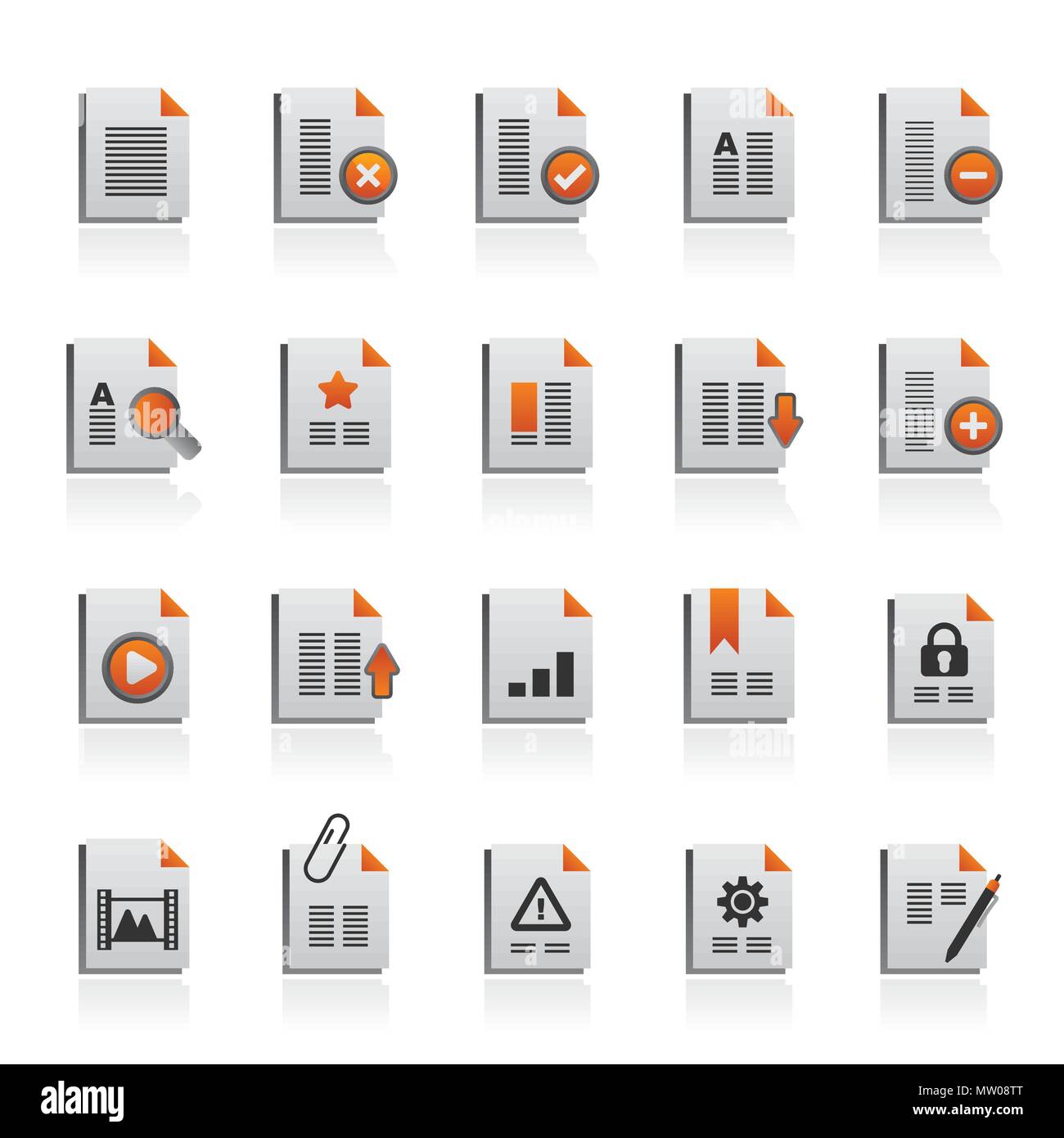 Different types of Document icons - vector icon set Stock Vector Image ...