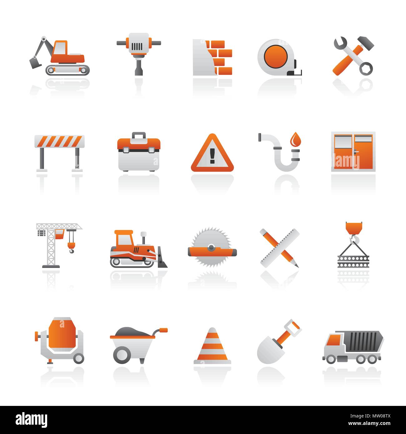 Building and Construction icons - vector icon set Stock Vector Image ...
