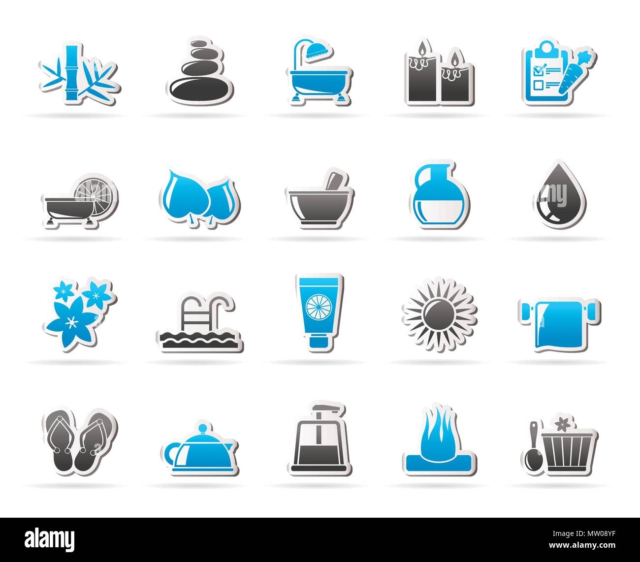 Spa, Beauty and body care icons - vector icon set Stock Vector Image ...
