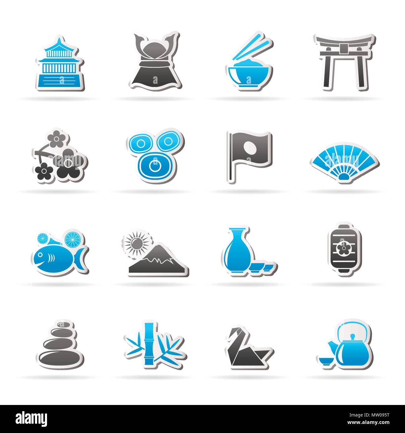 Typical Japan culture icons - vector icon set Stock Vector Image & Art ...