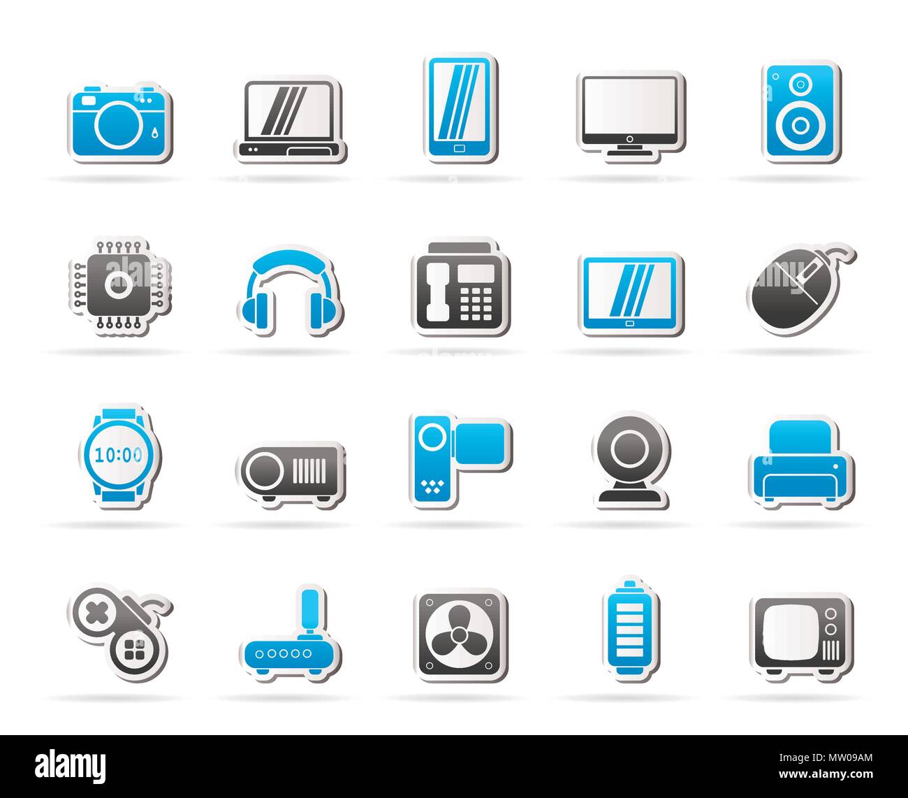 Different types of electronics icons - vector icon set Stock Vector ...