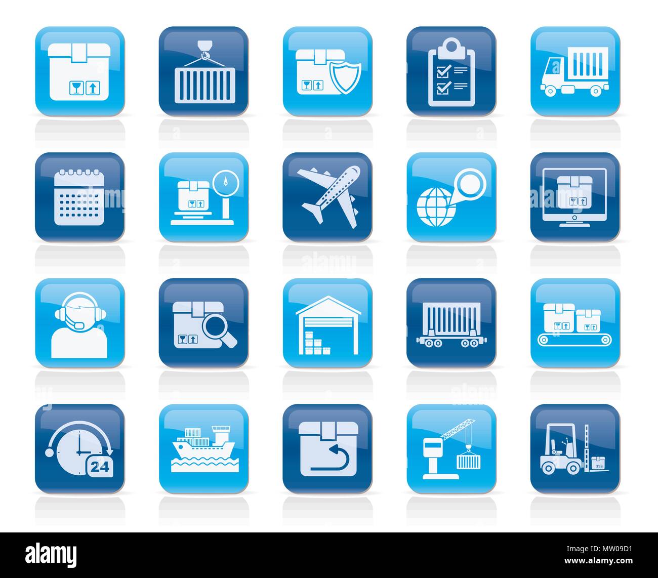 Logistics, delivery, transportation and cargo icons -vector icon set ...