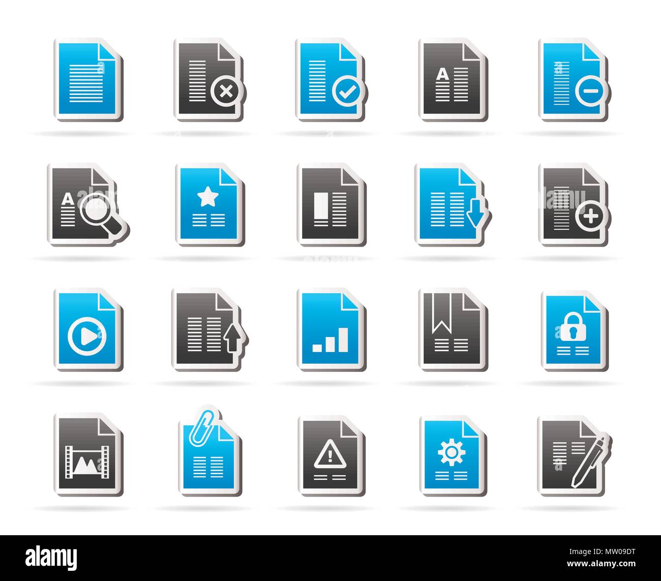Different types of Document icons - vector icon set Stock Vector Image ...