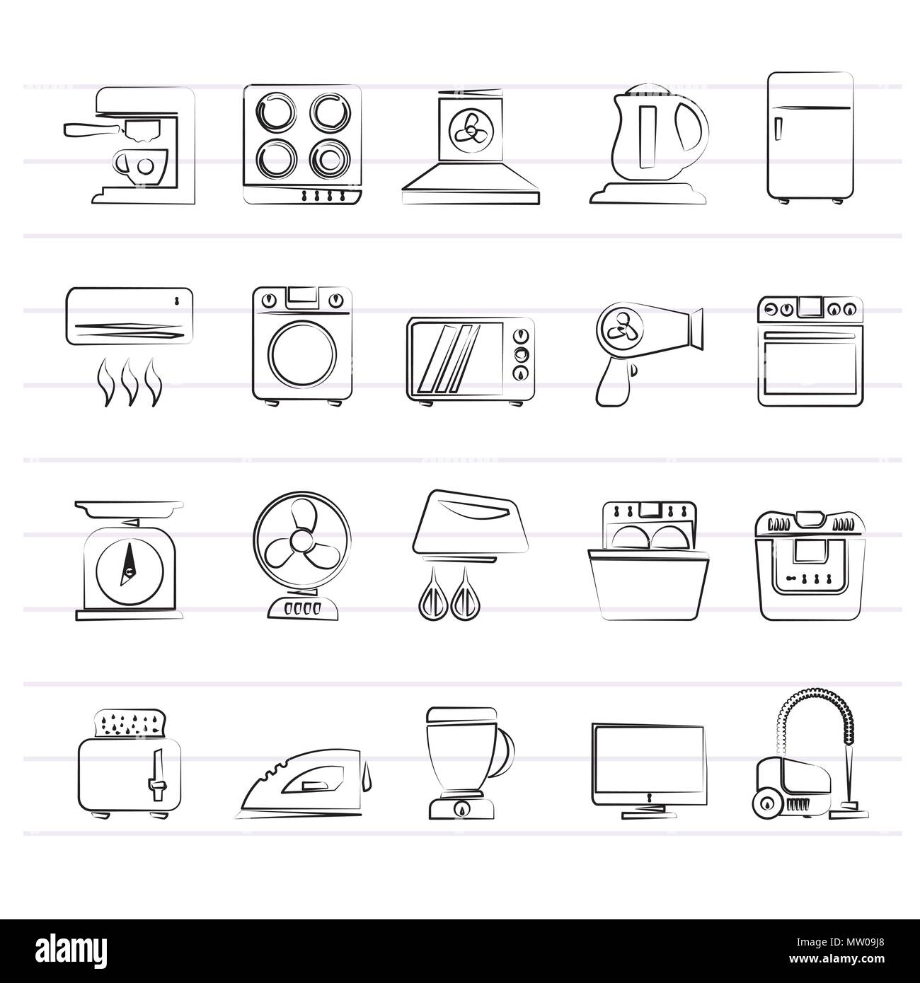 Household appliances and electronics icons - vector, icon set Stock Vector Image & Art - Alamy