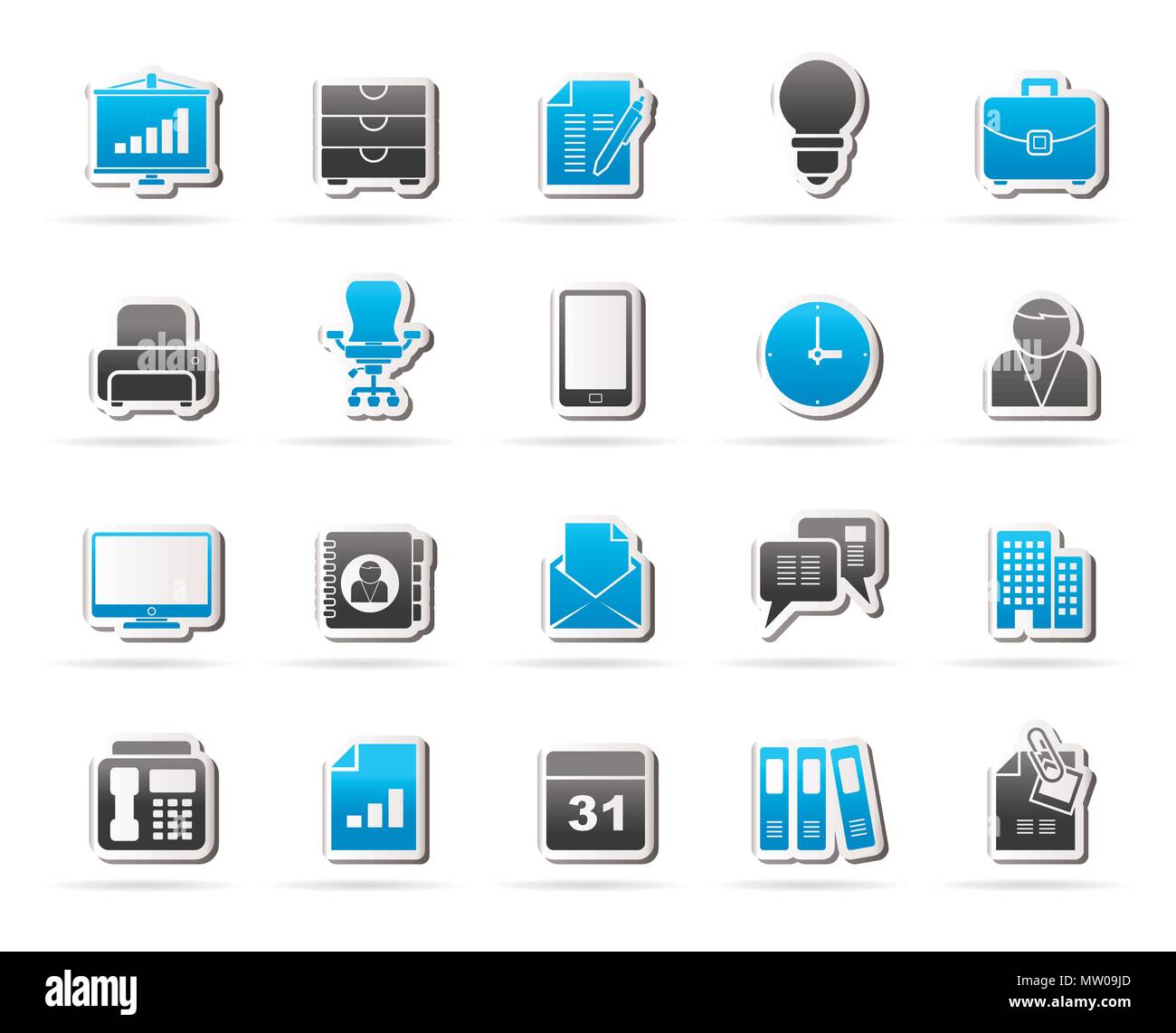 Business and office icons - vector icon set Stock Vector Image & Art ...