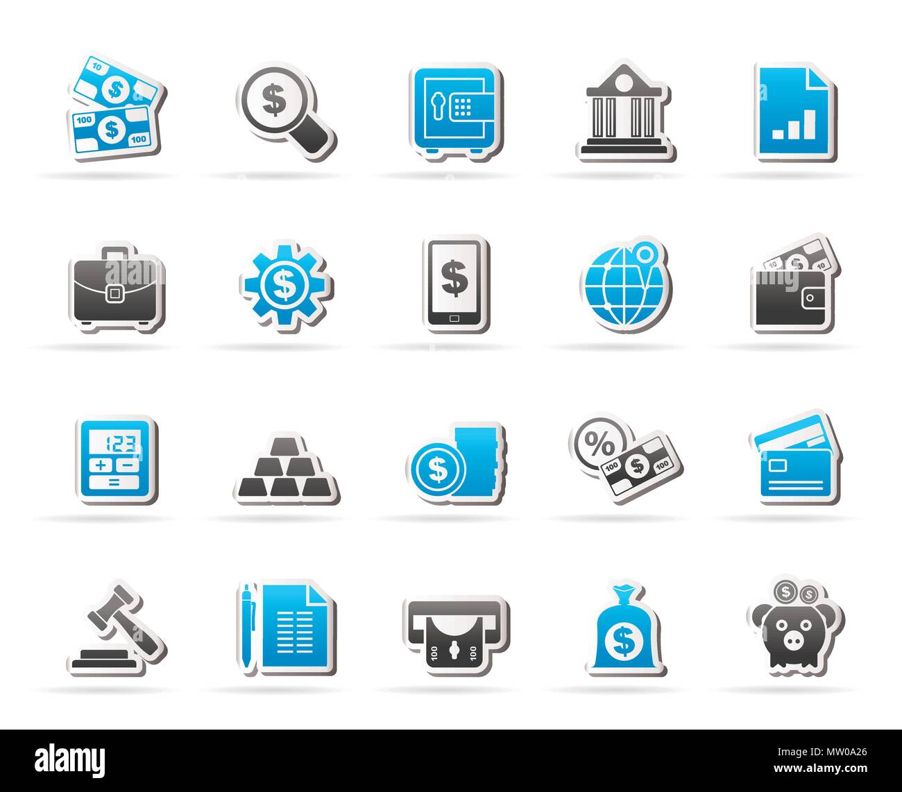 Business, finance and bank icons - vector icon set Stock Vector Image ...
