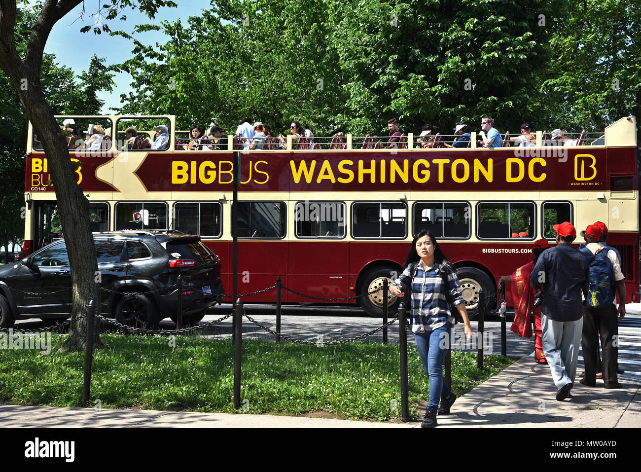 double decker open roof bus for tourist in washington d c,usa Stock ...