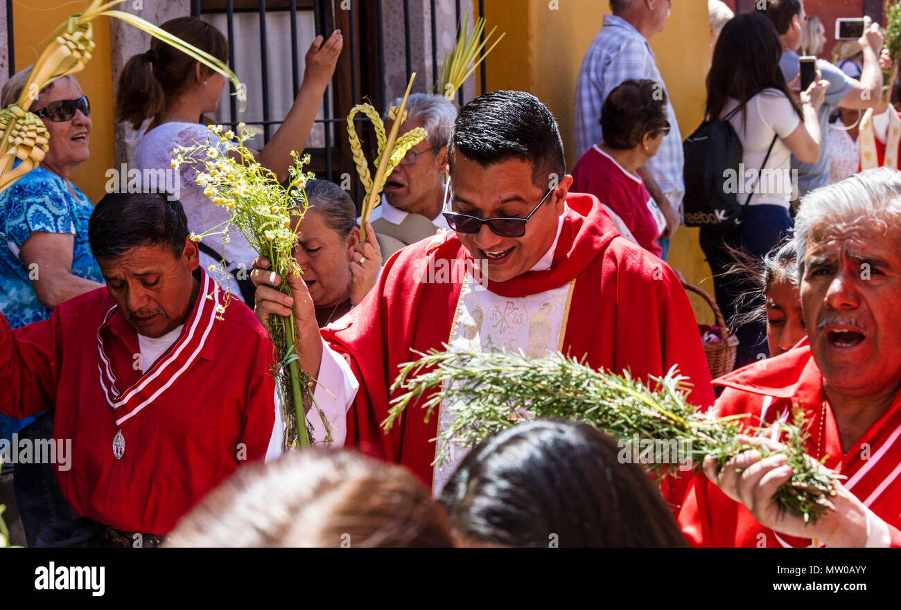 CATHOLIC PRIESTS sprinkle holy water on the devout during the PALM ...