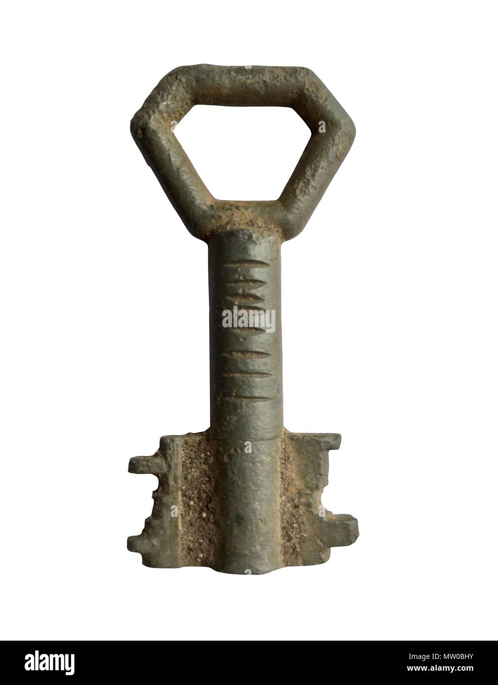 ancient old key isolated on white Stock Photo - Alamy
