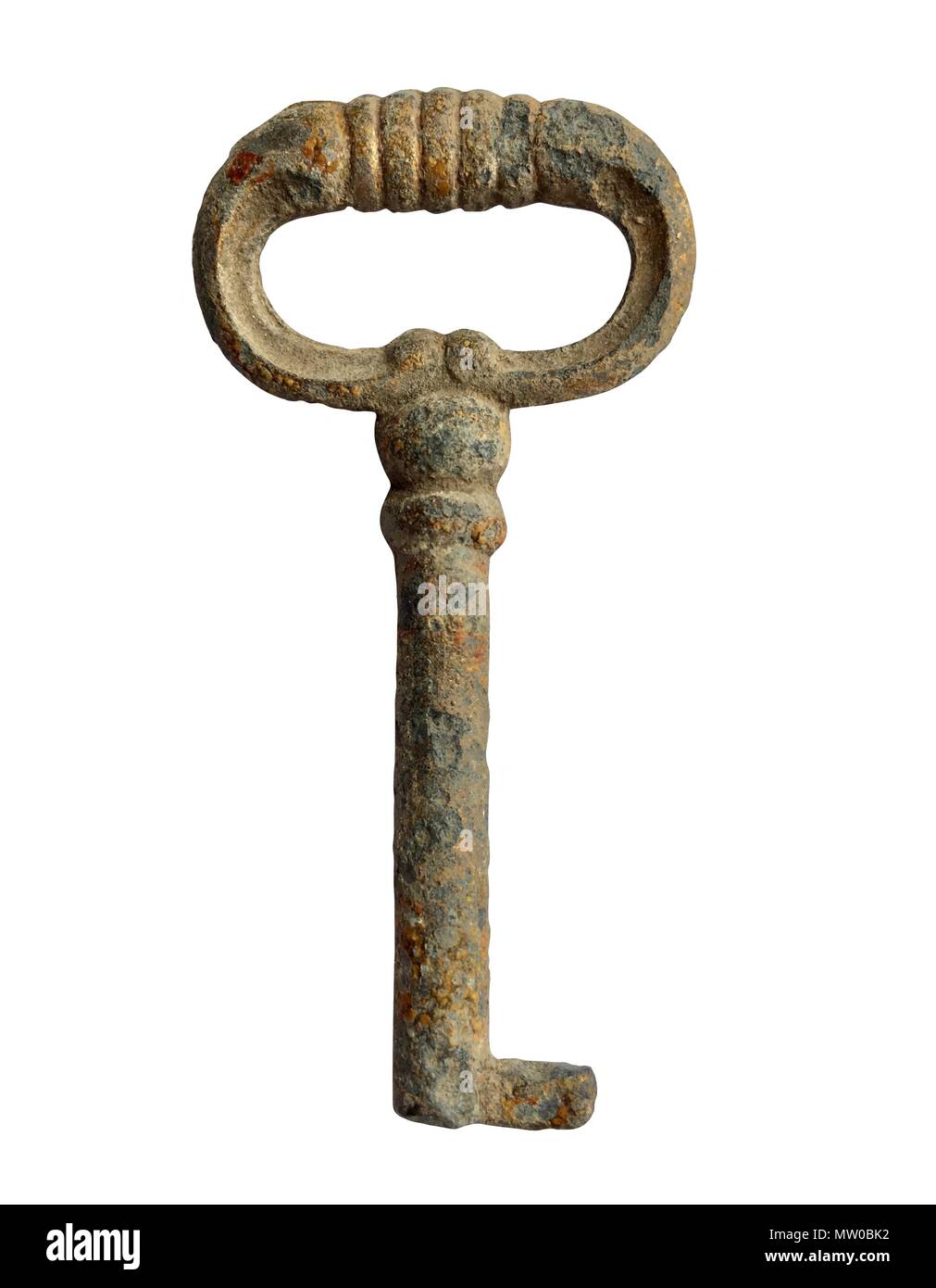 ancient old key isolated on white Stock Photo - Alamy