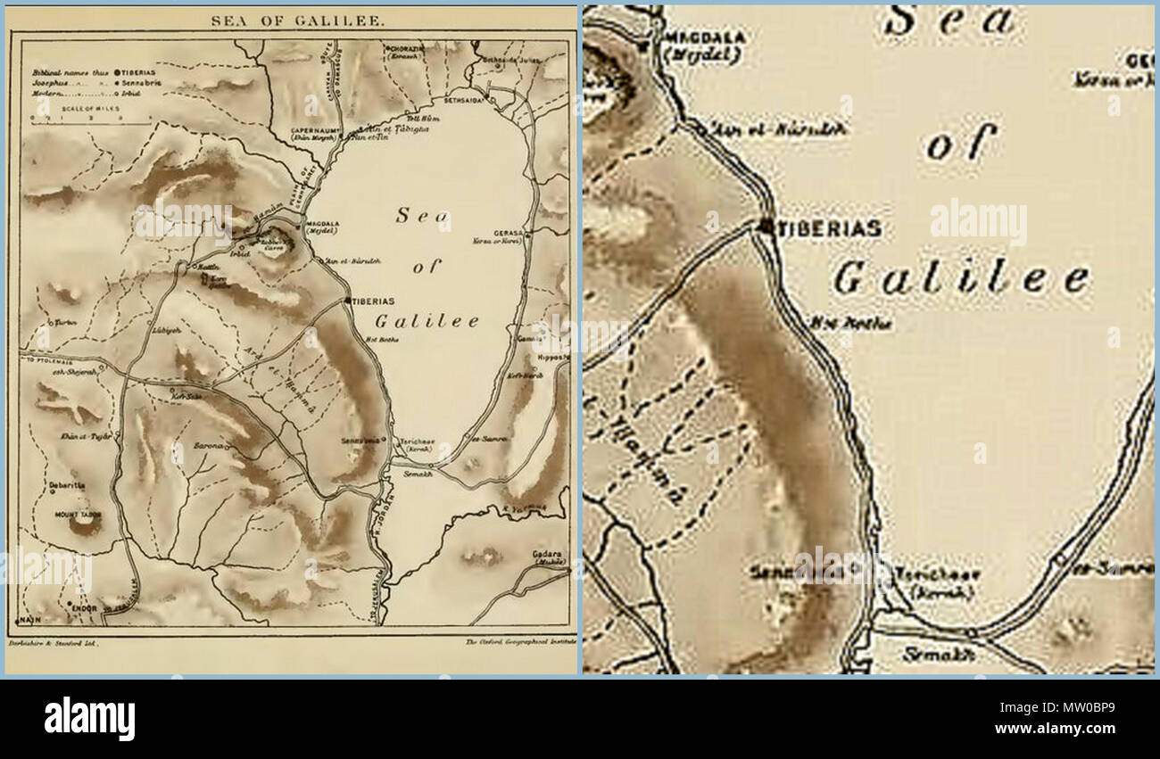 . English: Map of sea of Galilee 1913 . 17 March 2010, 15:55 (UTC). Sea ...