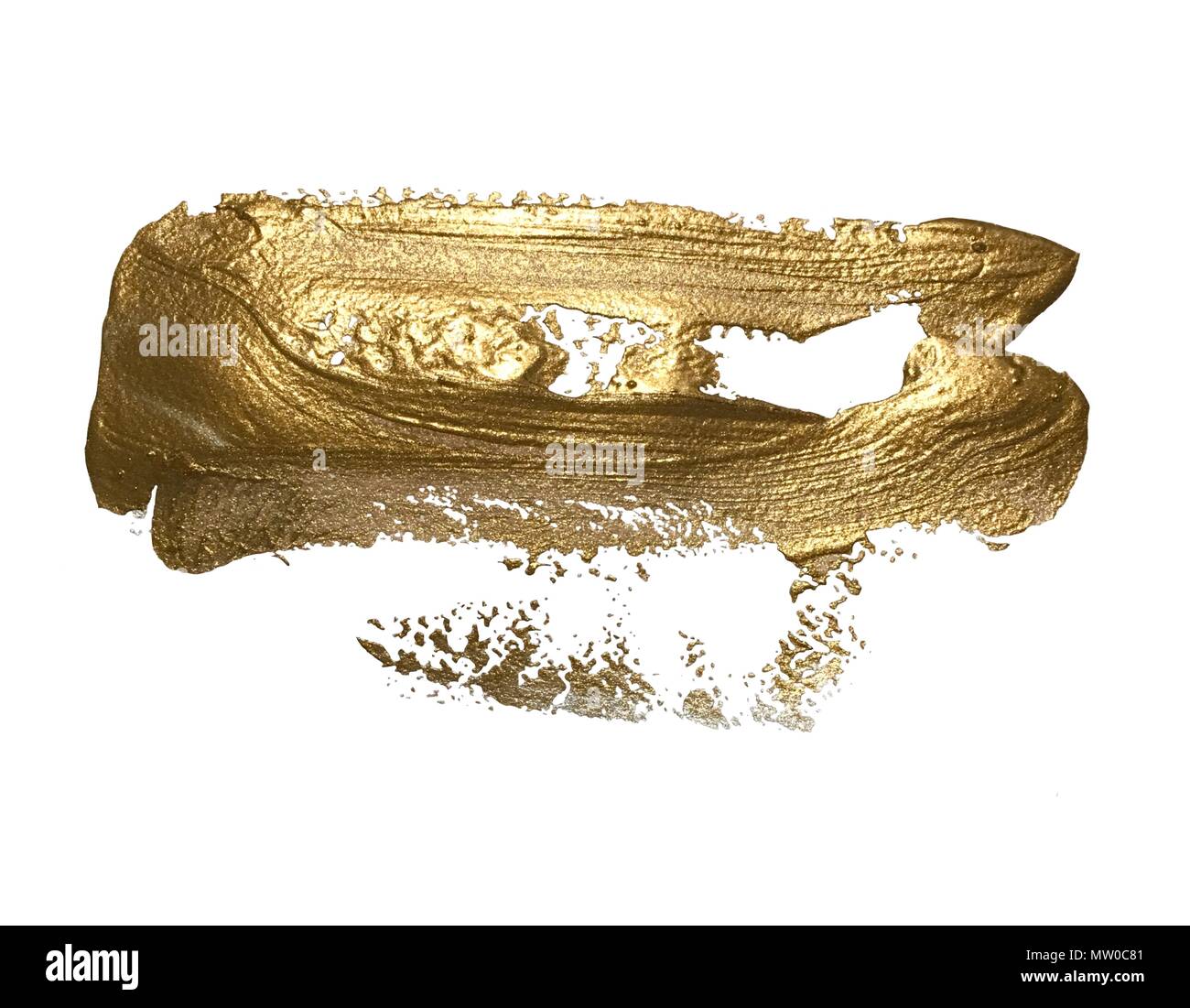 hand drawing gold brush stroke paint spot Stock Photo - Alamy