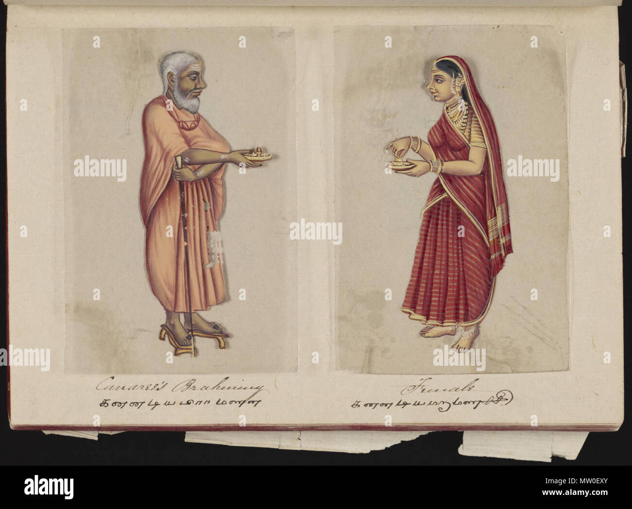 . A page from the manuscript Seventy-two Specimens of Castes in India ...