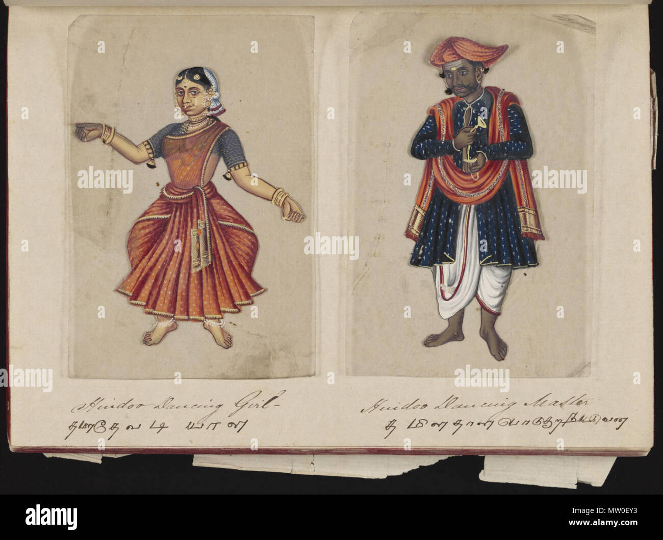 . A page from the manuscript Seventy-two Specimens of Castes in India ...