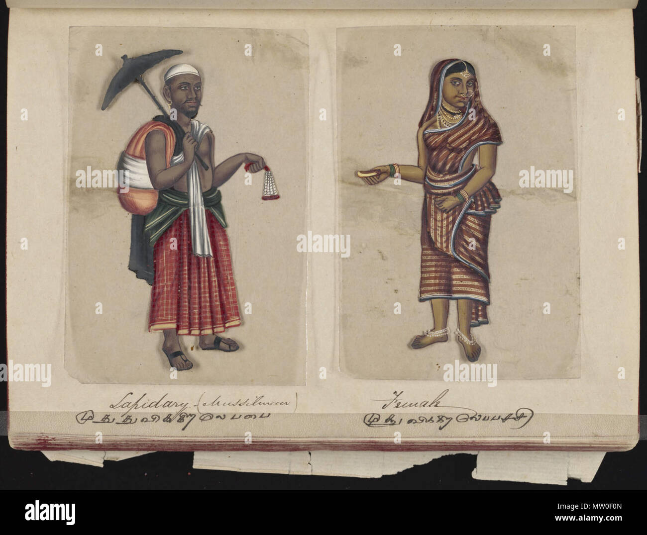 . A page from the manuscript Seventy-two Specimens of Castes in India ...