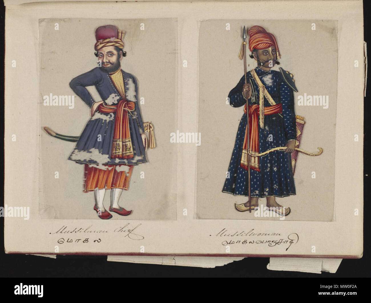 . A page from the manuscript Seventy-two Specimens of Castes in India ...