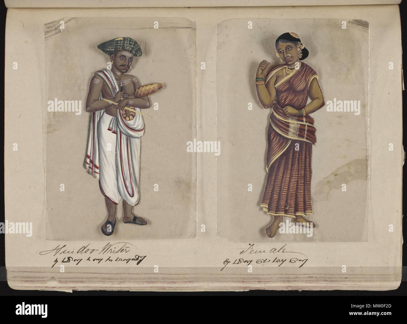 . A page from the manuscript Seventy-two Specimens of Castes in India ...