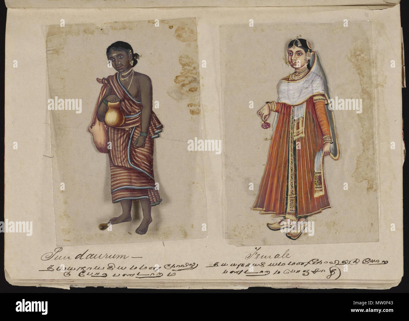 . A page from the manuscript Seventy-two Specimens of Castes in India ...