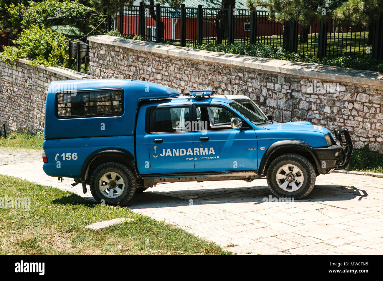 Editorial image of police car blocking the road in Istanbul, Turkey on ...