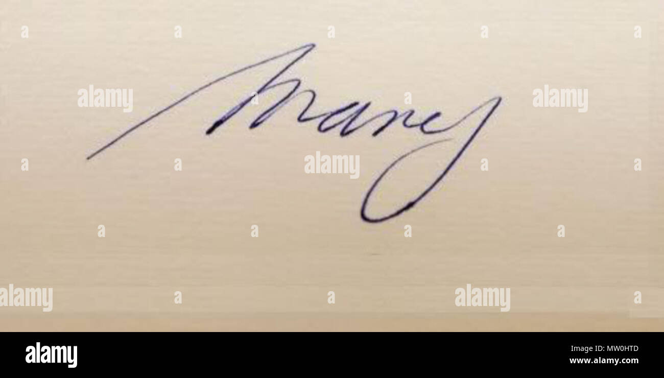 . English: Signature of Mary, Crown Princess of Denmark . 20 August ...