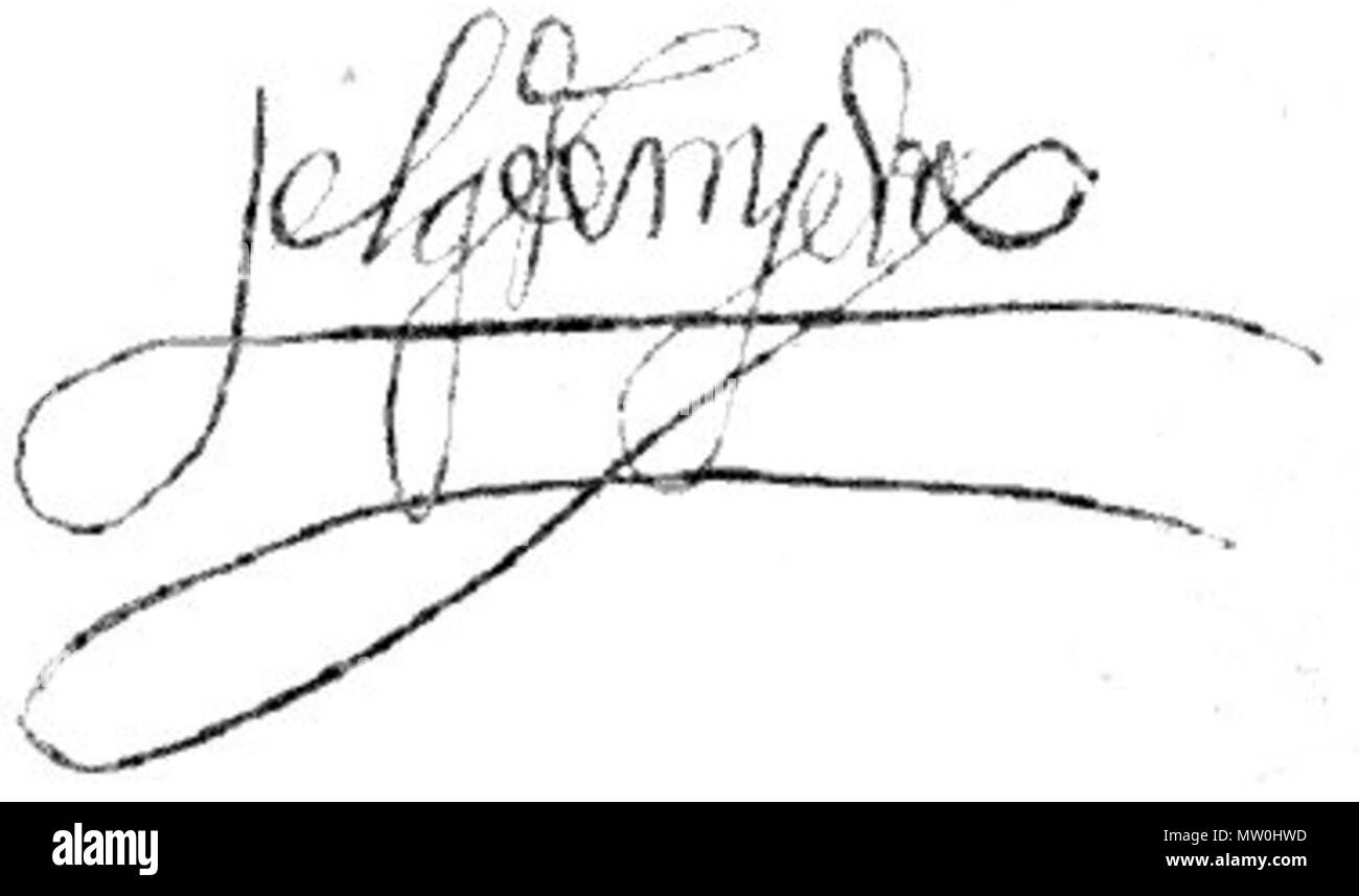 . Signature of Diego López de Zúñiga, Spanish viceroy of Peru . circa ...